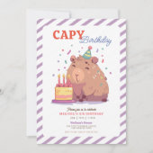 Cute Capybara Birthday Invitation | Zazzle