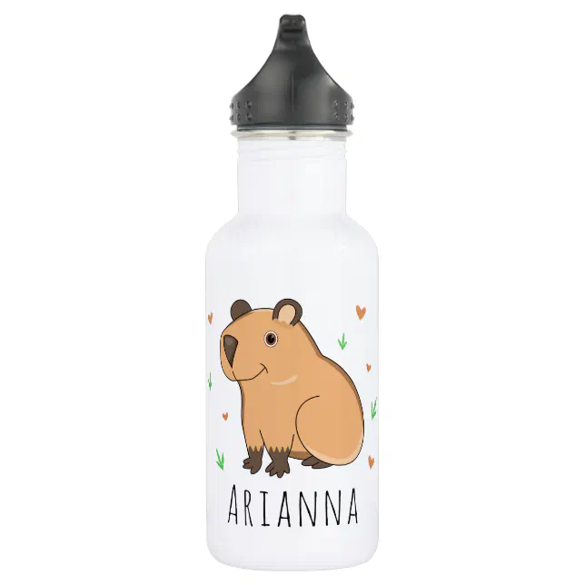 Cute Capybara Kids School Stainless Steel Water Bottle | Zazzle