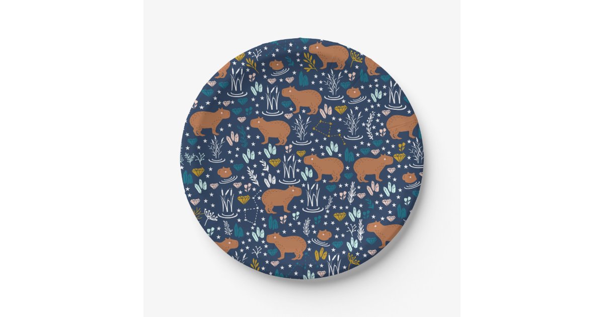 Cute Capybara Paper Plates | Zazzle