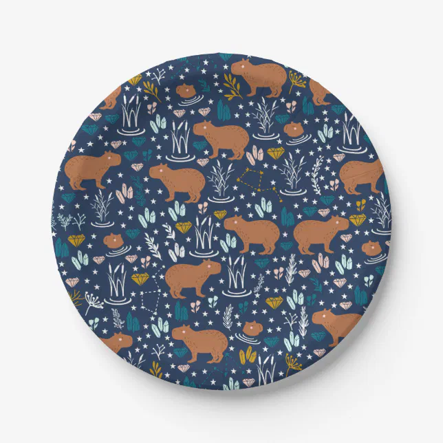 Cute Capybara Paper Plates | Zazzle