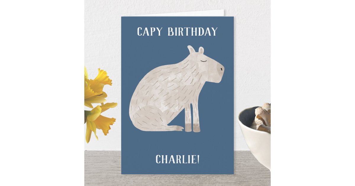 Cute Capybara Personalized Birthday Card | Zazzle