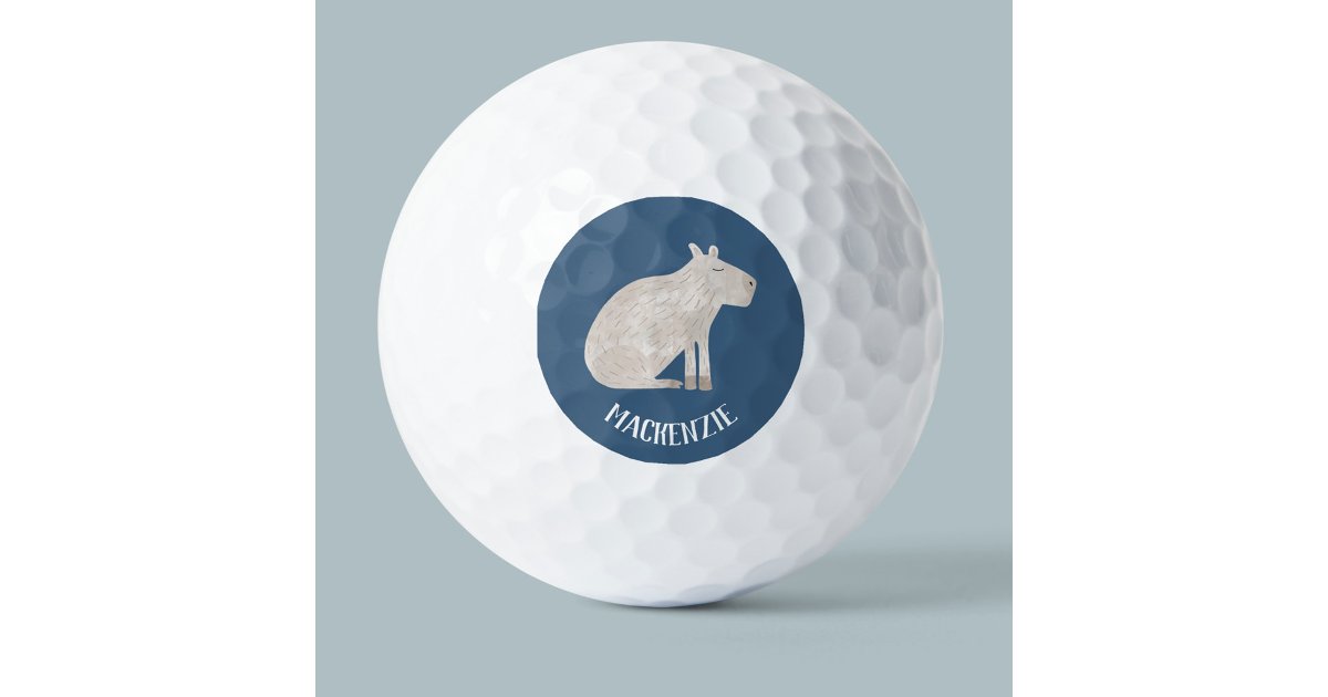 Cute Capybara Personalized Golf Balls | Zazzle