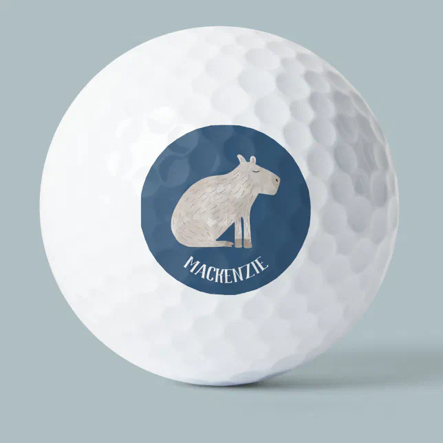 Cute Capybara Personalized Golf Balls | Zazzle