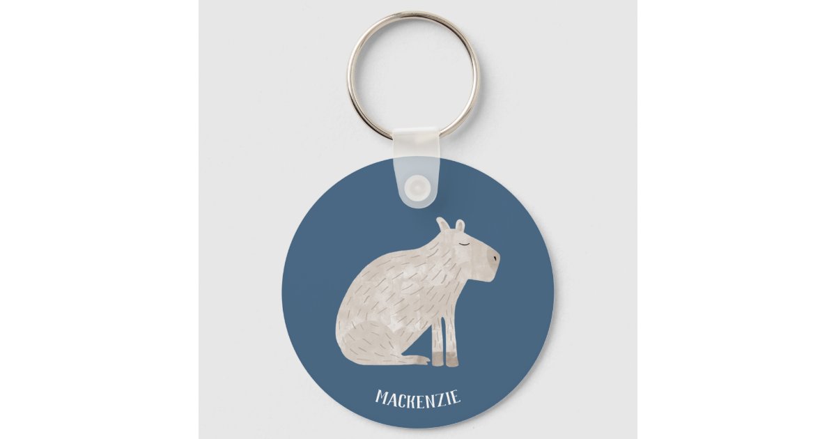 Cute Capybara Personalized Keychain | Zazzle