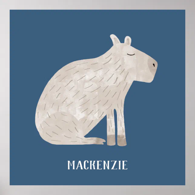 Cute Capybara Personalized Poster | Zazzle