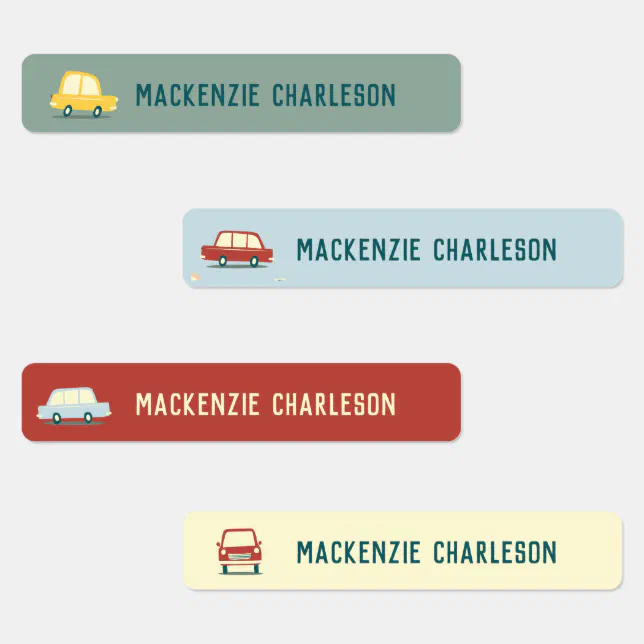 Cute Car Name Labels | Zazzle