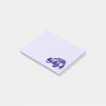Cute Car Sketch in Purple Post-it Notes | Zazzle