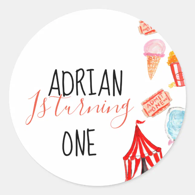 Cute carnival birthday party enevelope seal | Zazzle