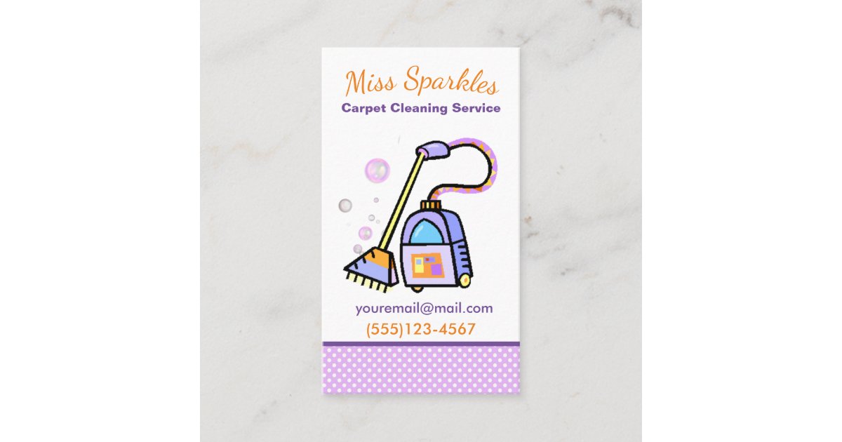 Cute Carpet Shampoo Cleaning Service Business Card | Zazzle