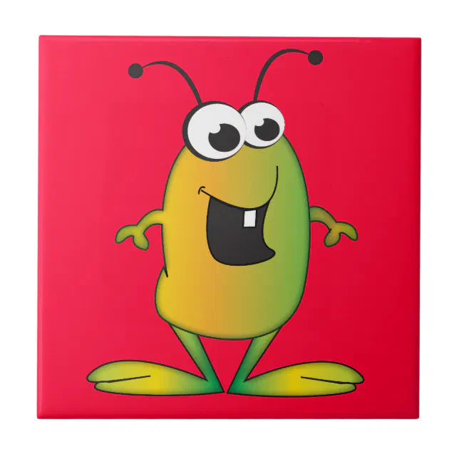 Cute Cartoon Alien invasion Tile | Zazzle