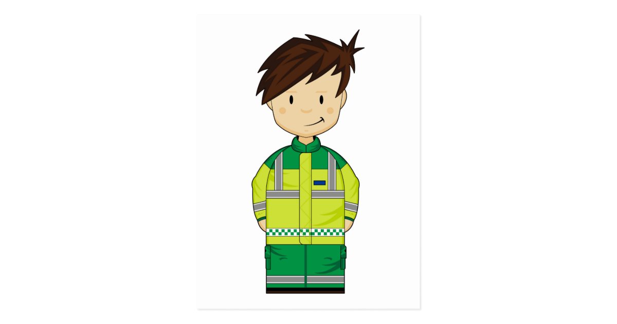 Cute Cartoon Ambulance EMT Postcard | Zazzle.com