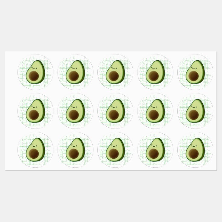Cute Cartoon Avocado On Distressed Background Kids' Labels | Zazzle