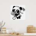 Cute Cartoon Baby Panda Bear Golfing Poster | Zazzle