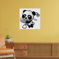Cute Cartoon Baby Panda Bear Golfing Poster | Zazzle