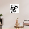 Cute Cartoon Baby Panda Bear Golfing Poster | Zazzle