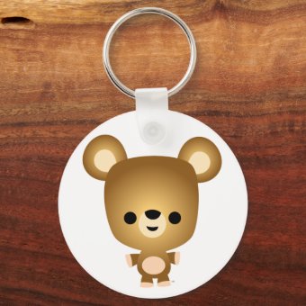 Cute Cartoon Bear Cub Keychain | Zazzle