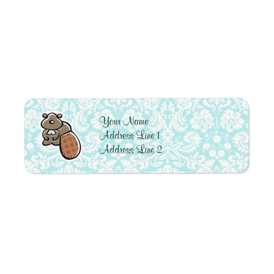 Cute Cartoon Beaver Label | Zazzle.com