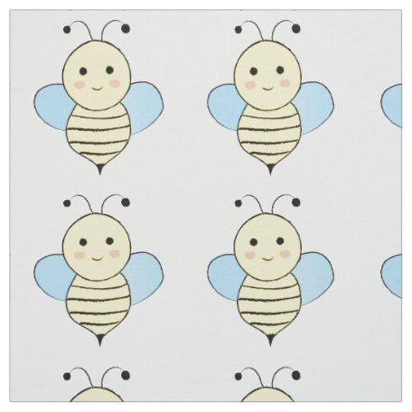 Cute Honey Bee Cartoon Beehive Pattern Fabric | Zazzle