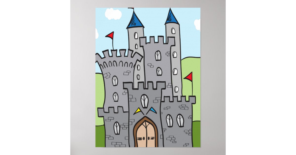 Cute Cartoon Castle Poster | Zazzle