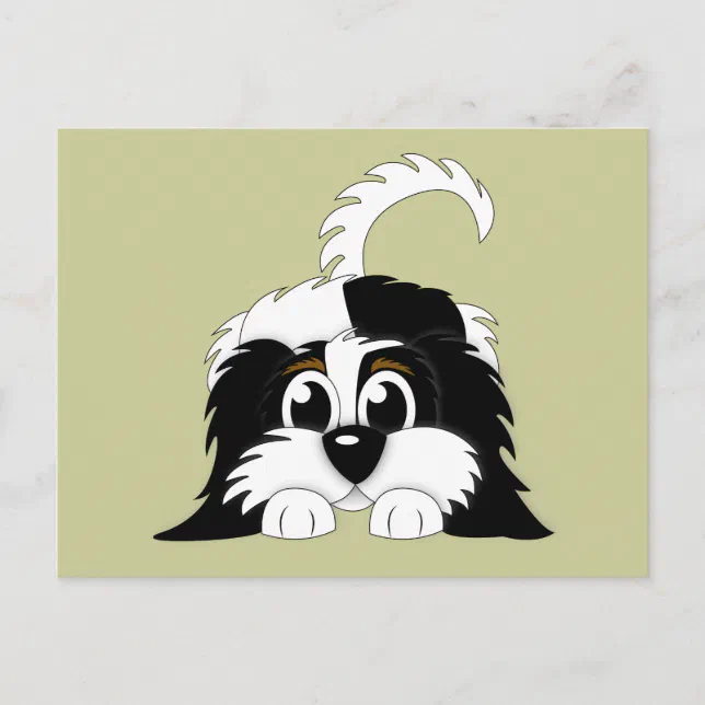 Cute Cartoon Cavachon Postcard | Zazzle