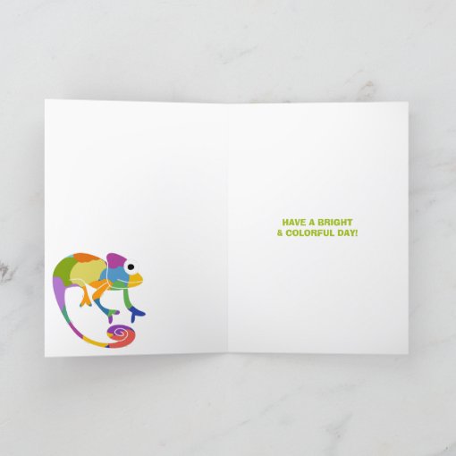 Cute Cartoon Chameleons Personalized Birthday Card | Zazzle
