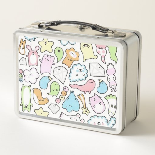 Cute Cartoon Characters Metal Lunch Box | Zazzle