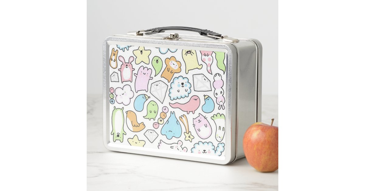 Cute Cartoon Characters Metal Lunch Box | Zazzle