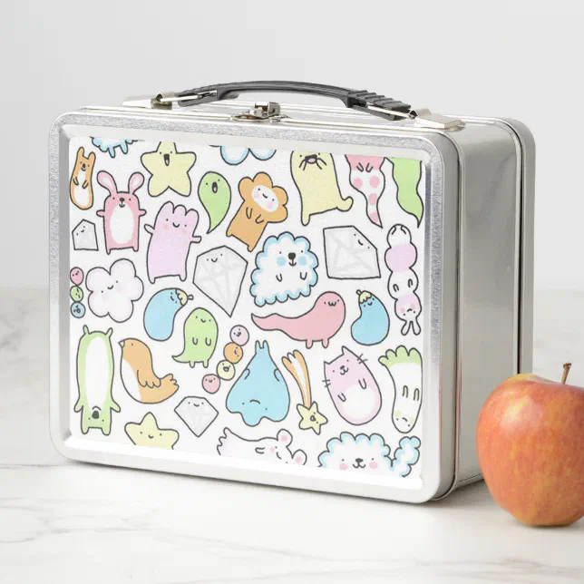 Cute Cartoon Characters Metal Lunch Box | Zazzle