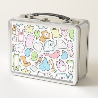Cute Cartoon Characters Metal Lunch Box | Zazzle
