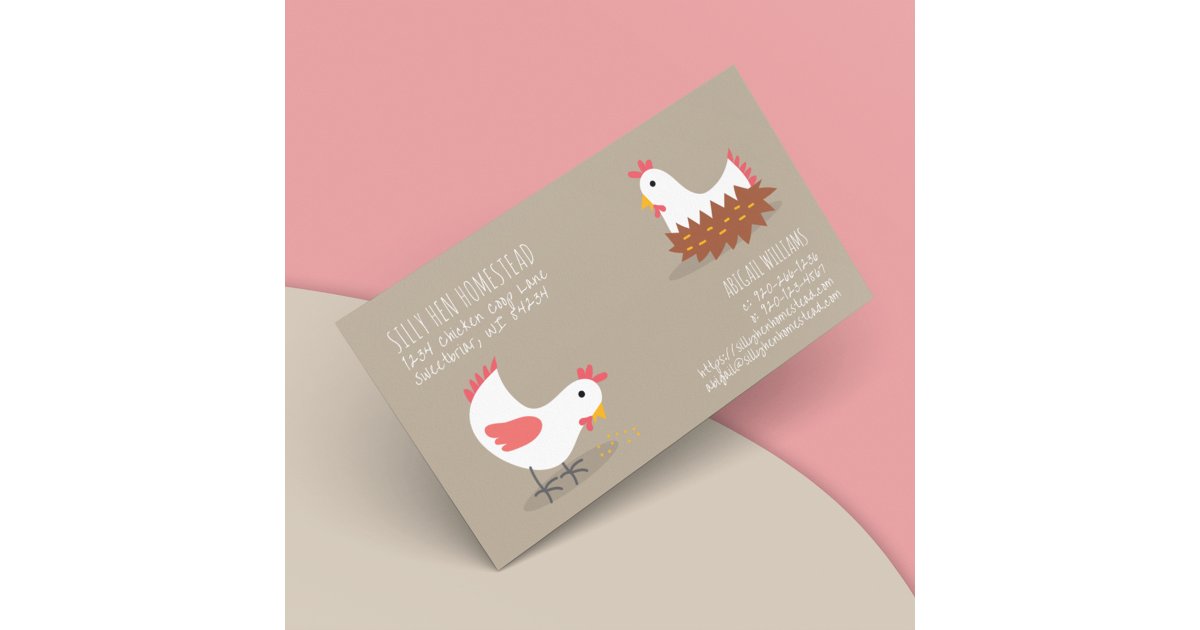 Cute Cartoon Chicken Hen Business Card | Zazzle