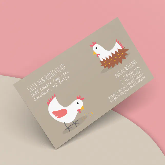 Cute Cartoon Chicken Hen Business Card | Zazzle