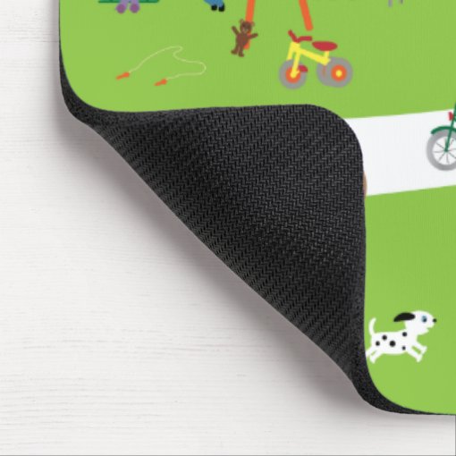 Cute Cartoon Children & Pets Playing In The Park Mouse Pad | Zazzle