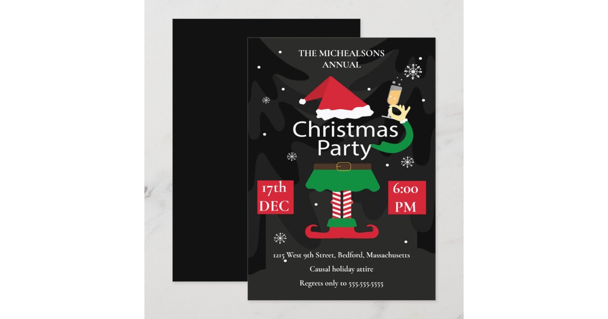 Cute Cartoon Christmas Design Party Invitation | Zazzle