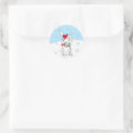 Cute Cartoon Christmas Snow Bunny Classic Round Sticker | Zazzle