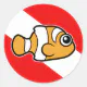Cute Cartoon Clownfish Dive Flag Classic Round Sticker | Zazzle