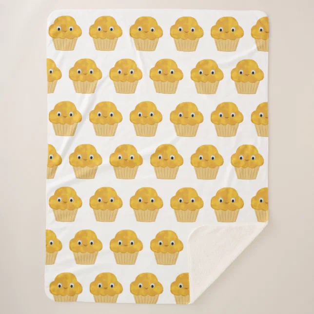 Cute Cartoon Corn Muffin Pattern Sherpa Blanket | Zazzle