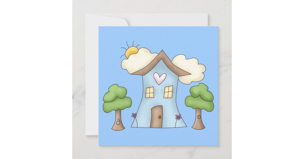 Cute Cartoon Country House Tree Scene | Zazzle