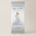 Cute Cartoon Couple's Wedding Welcome Retractable Banner | Zazzle