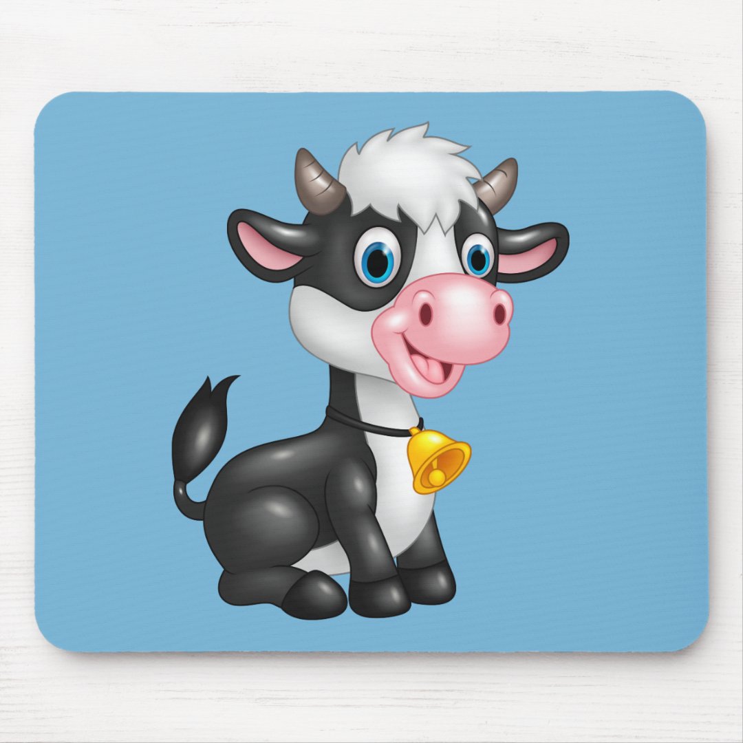 Cute Cartoon Cow Mouse Pad | Zazzle