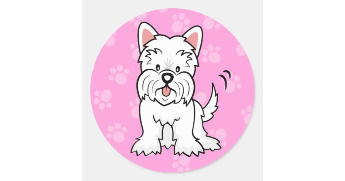 Cute Cartoon Cute Cartoon Westie Sticker | Zazzle