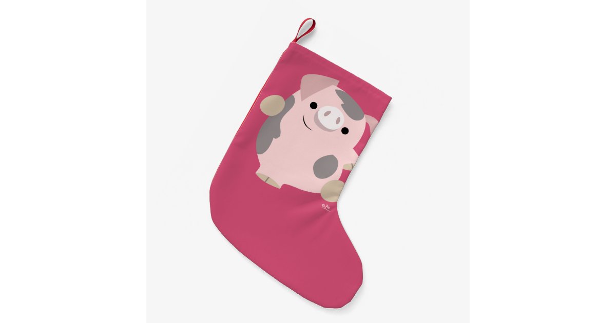 Cute Cartoon Dancing Pig Christmas Stocking | Zazzle