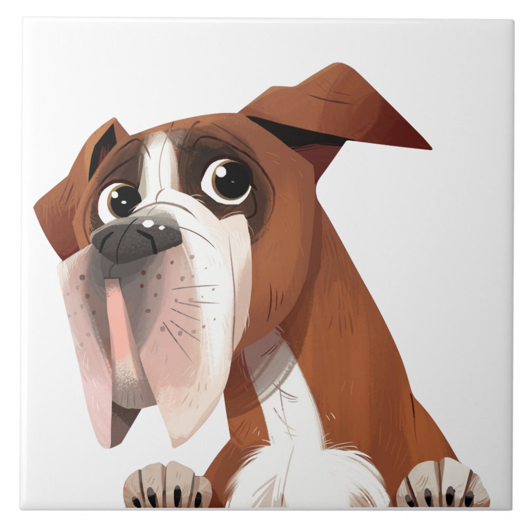 Cute Cartoon Dog Ceramic Tile | Zazzle