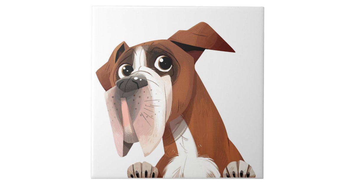 Cute Cartoon Dog Ceramic Tile | Zazzle