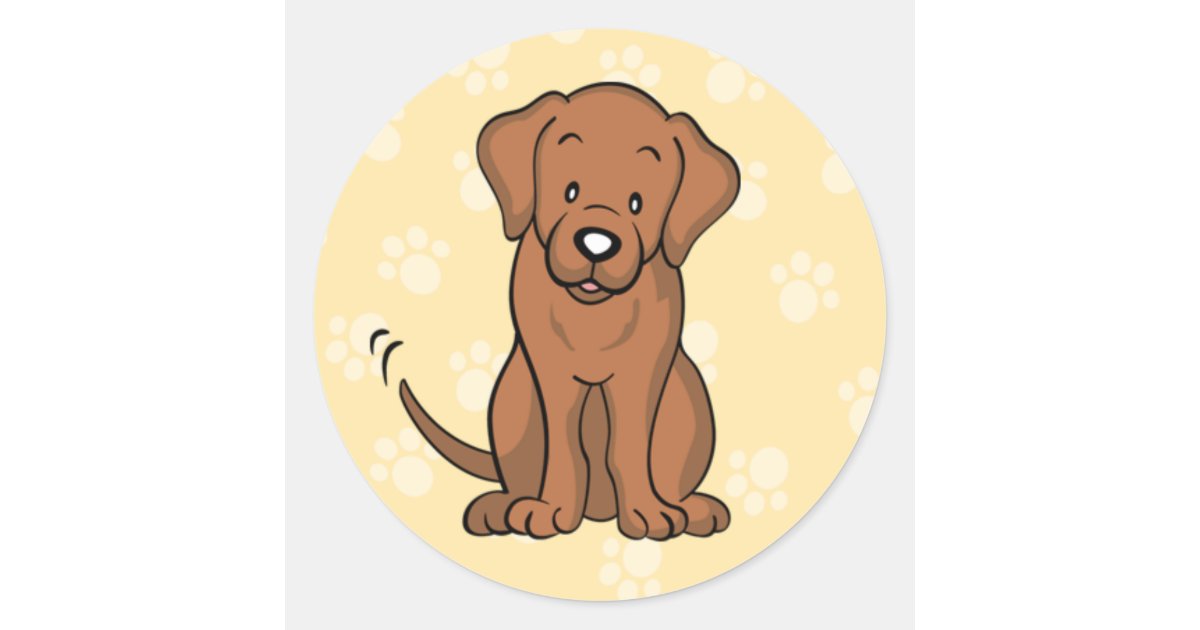 Cute Cartoon Dog Labrador Sticker | Zazzle