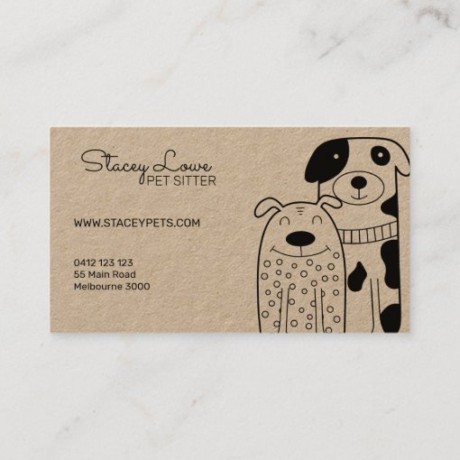 Cute Cartoon Dogs & Cats Pet Sitter Business Card | Zazzle