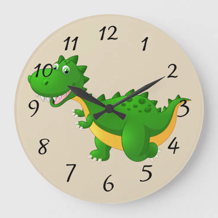 Cute cartoon Dragon Large Clock | Zazzle