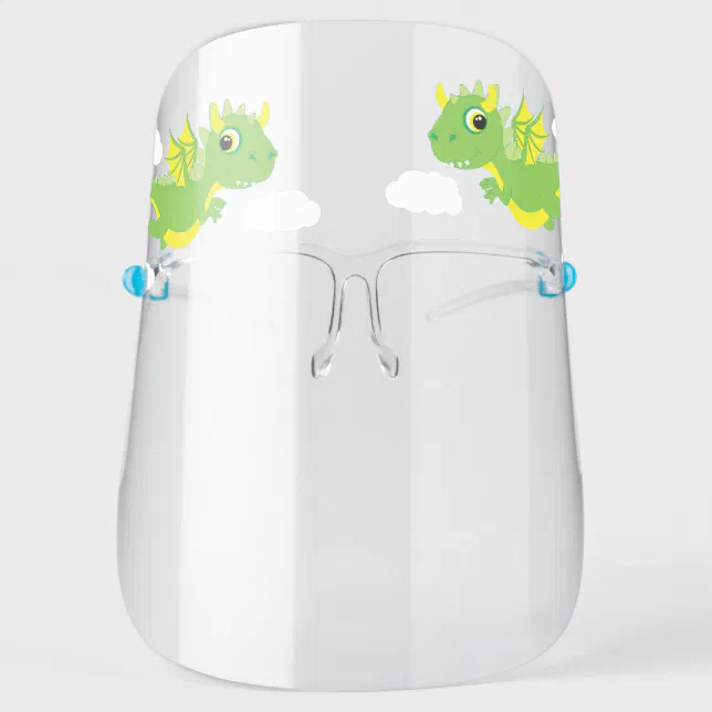 Cute Cartoon Dragons Face Shield | Zazzle
