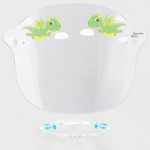 Cute Cartoon Dragons Face Shield | Zazzle