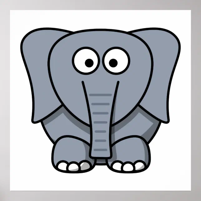 Cute Cartoon Elephant Poster | Zazzle
