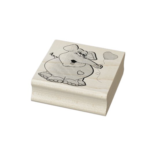 Cute Cartoon Elephant Rubber Stamp | Zazzle.com